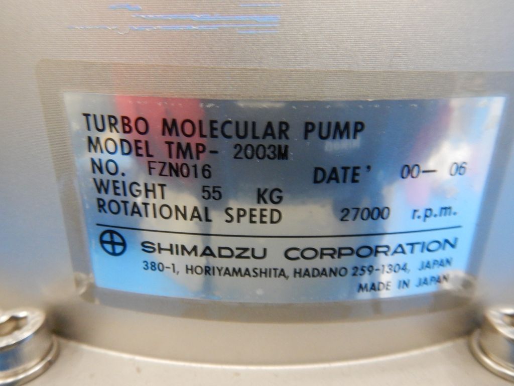 TURBO MOLECULAR PUMP / TMP-2003M / SHIMADZU|Used product list|Hightec Systems has a wide ...
